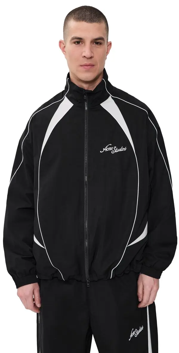 Acne Studios Zip-up Technical Blend Jacket With Embroidered Logo