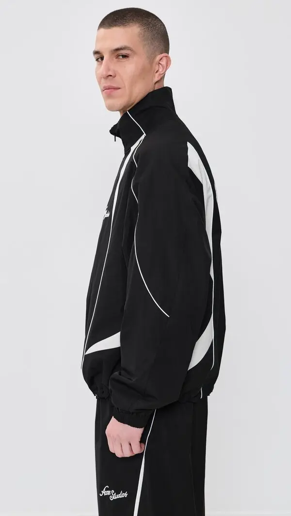 Acne Studios Zip-up Technical Blend Jacket With Embroidered Logo