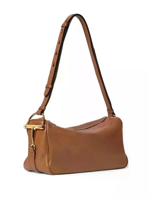 Gucci Medium Half Horsebit Grained-leather Shoulder Bag