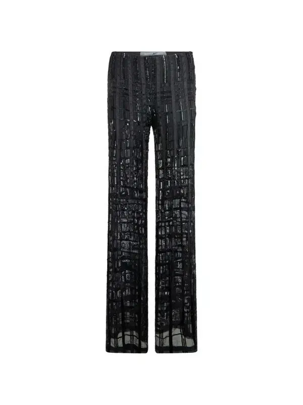 Alberta Ferretti Embellished Silk Trousers