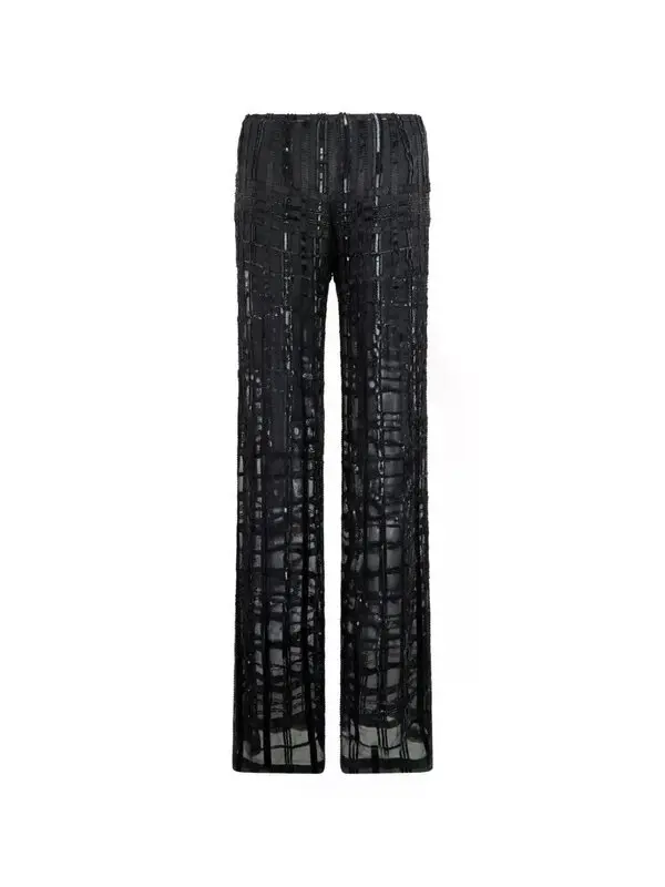Alberta Ferretti Embellished Silk Trousers