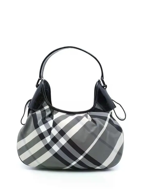 Burberry Check Nylon Hobo Bag