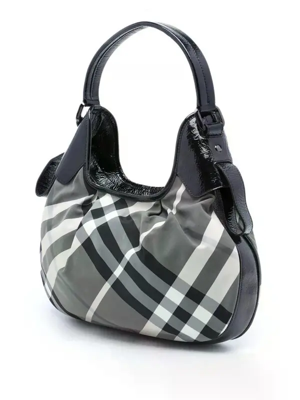 Burberry Check Nylon Hobo Bag