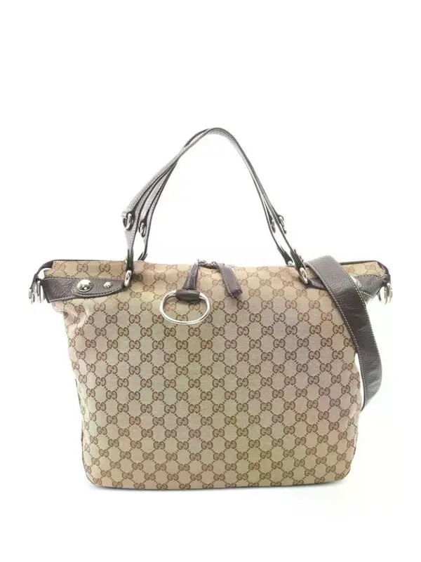 Gucci Gg Canvas Icon Bit Satchel - Neutrals