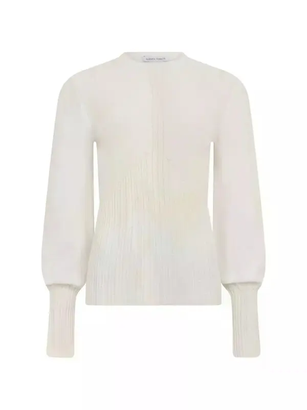 Alberta Ferretti Ribbed-knit Padded-shoulder Sweater