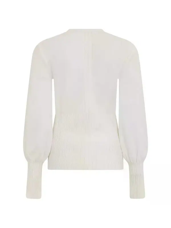Alberta Ferretti Ribbed-knit Padded-shoulder Sweater