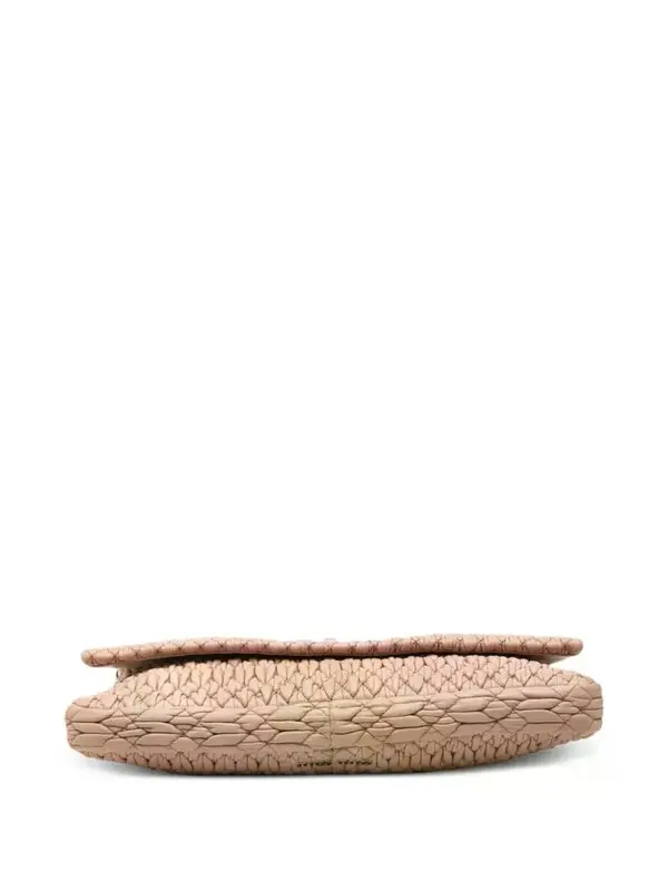 Miu Miu Matelasse Nappa Crystal Chain Satchel - Brown