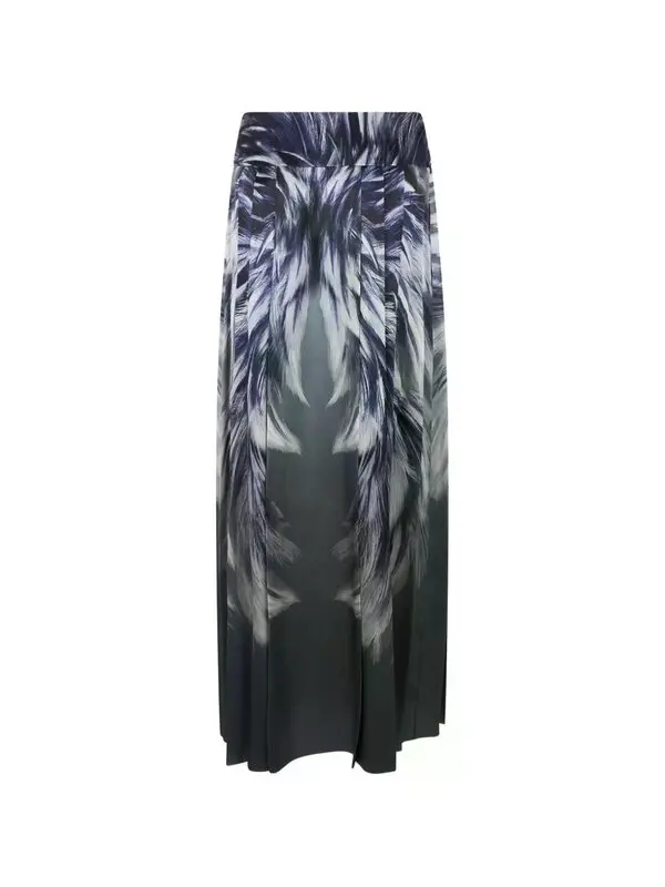 Alberta Ferretti Feather Print Maxi Skirt