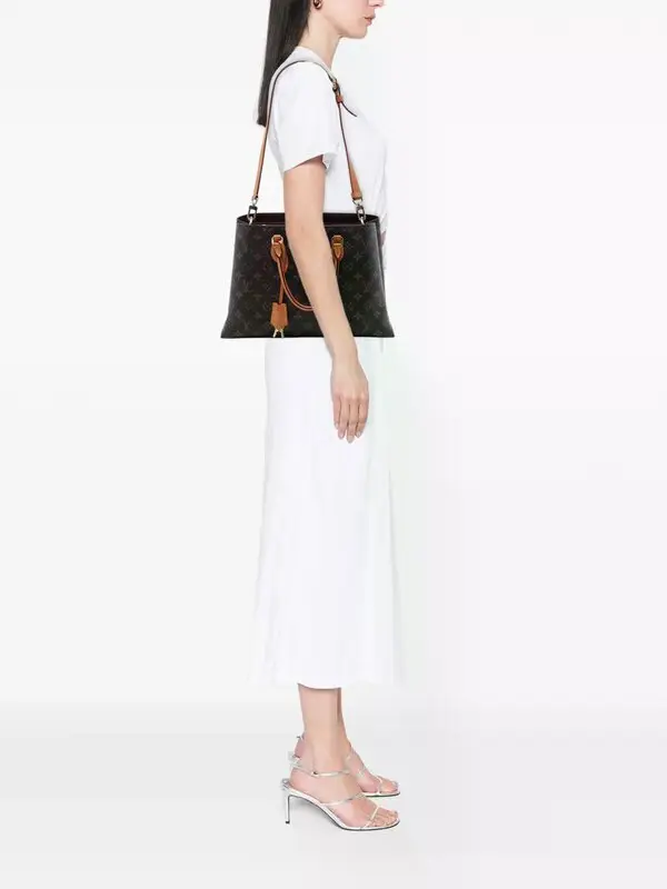LOUIS VUITTON Monogram Flower Tote Satchel - Brown