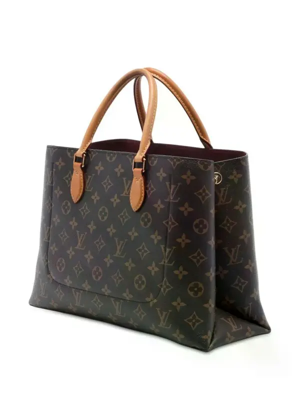 LOUIS VUITTON Monogram Flower Tote Satchel - Brown