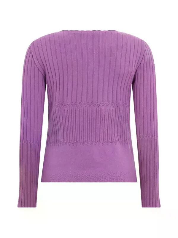 Alberta Ferretti Ribbed-knit Round-neck Sweater