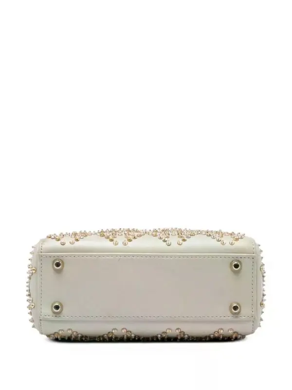 Dior Mini Beaded Metallic Lambskin Cannage Lady Satchel