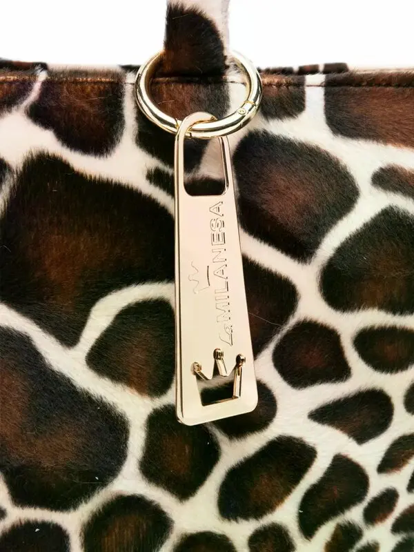 LA MILANESA Michela Giraffe-print Tote Bag - Brown
