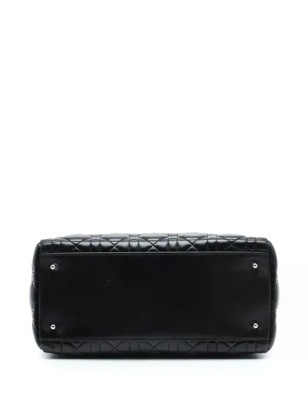 Dior 2010 Medium Lambskin Cannage Lady Satchel - Black