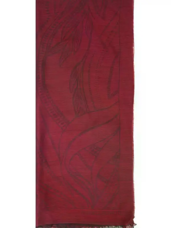 Alberta Ferretti Abstract-print Frayed Scarf