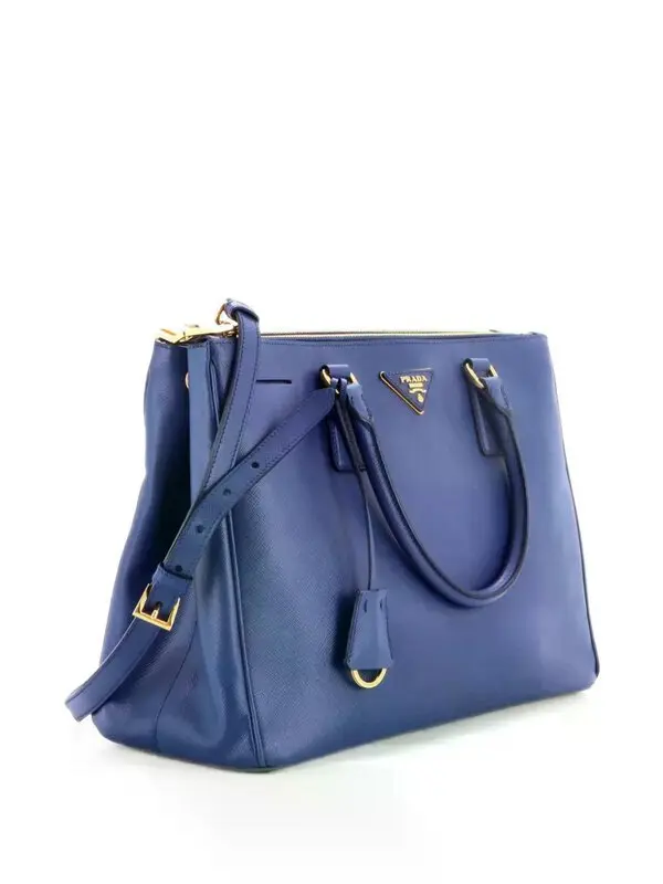Prada Double Zip Lux Saffiano Leather Medium Tote Bag