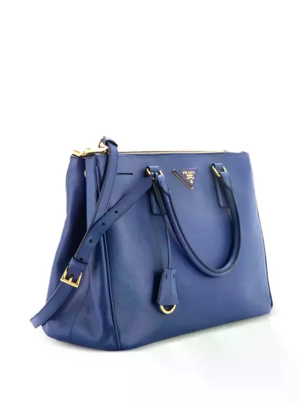 Prada Lux Saffiano Leather Double Zip Tote Bag