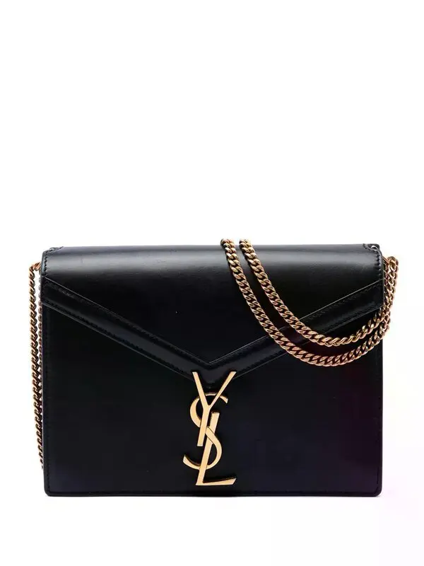 Saint Laurent Smooth Calfskin Monogram Cassandra Clasp Bag Shoulder Bag - Black