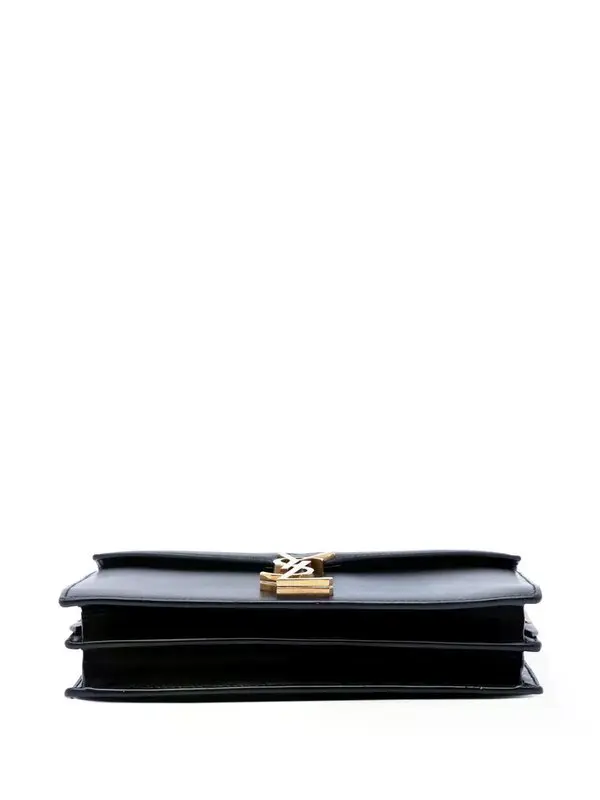 Saint Laurent Smooth Calfskin Monogram Cassandra Clasp Bag Shoulder Bag - Black