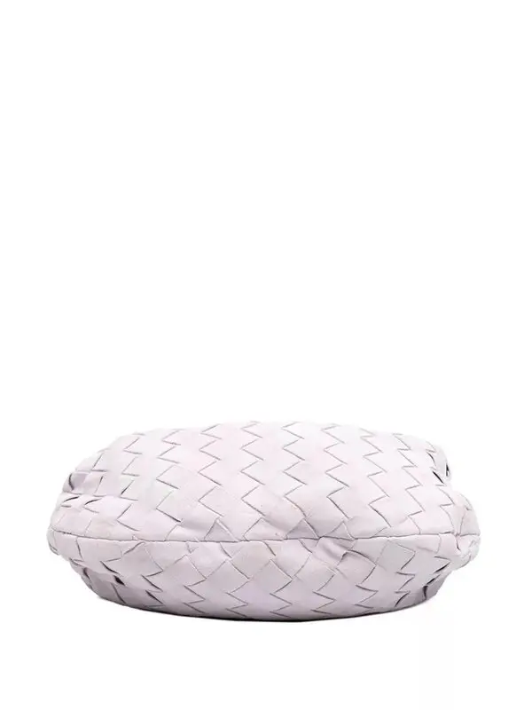 Bottega Veneta Mini Suede Intrecciato Jodie Hobo Bag - White