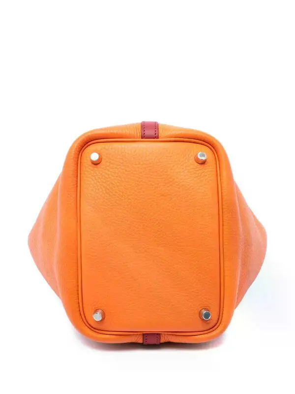 Hermès 2016 Bicolor Clemence And Swift Picotin Lock 18 Handbag - Orange