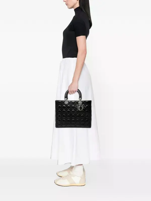 Dior 2007 Large Lambskin Cannage Lady Satchel