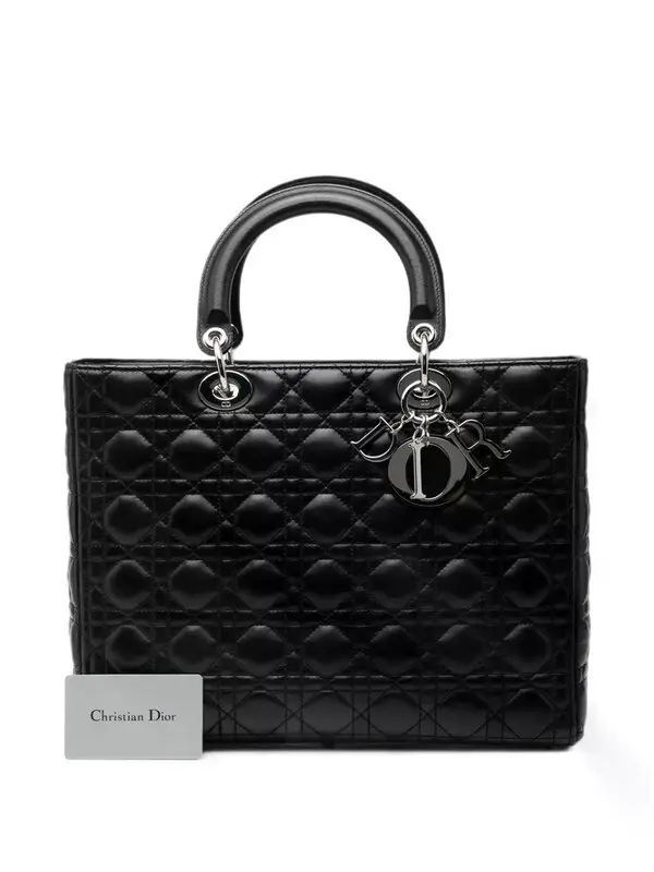 Dior 2007 Large Lambskin Cannage Lady Satchel