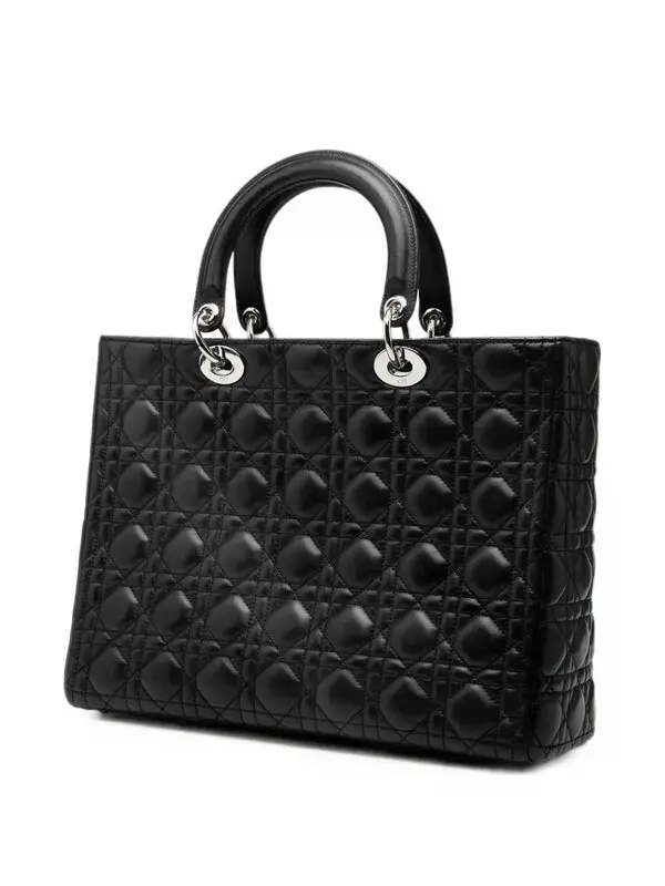 Dior Lambskin Cannage Lady Satchel - Black