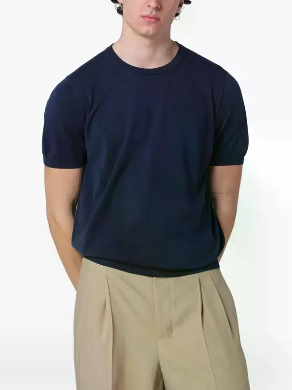DRUMOHR Fine-knit Ribbed-trim T-shirt