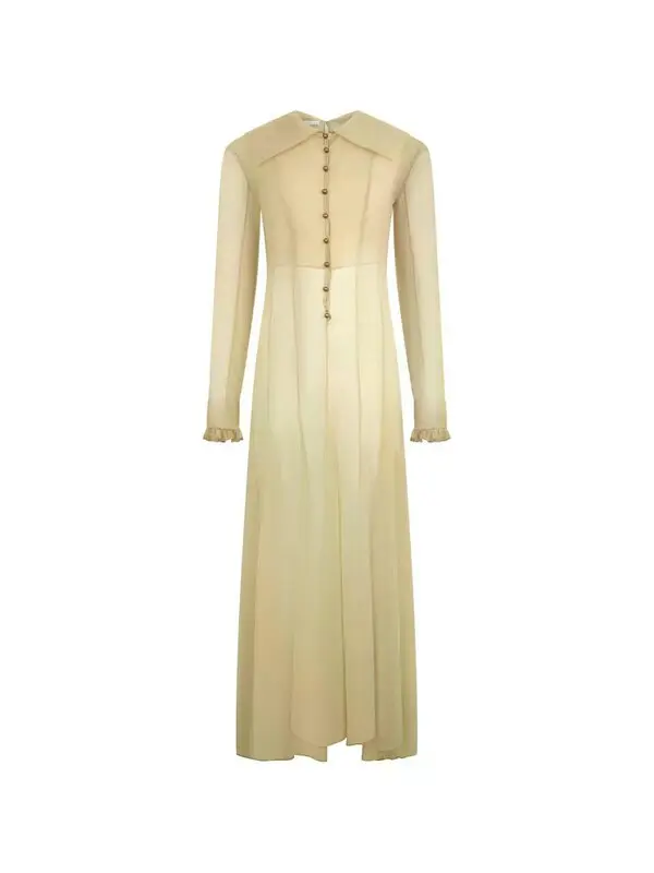 Philosophy Di Lorenzo Serafini Ruffle-cuff Button-up Maxi Dress - Neutrals