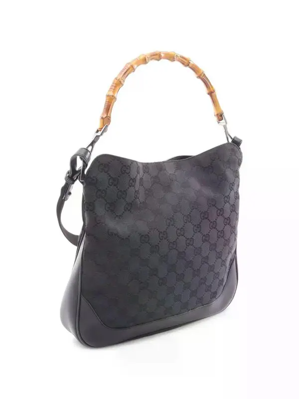 Gucci 2000-2015 Gg Canvas Bamboo Web Satchel