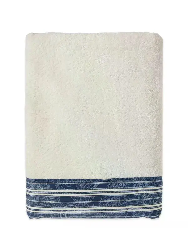 Etro Paisley-print Embroidered Bath Towel - Neutrals