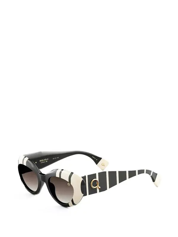 ETNIA BARCELONA Striped Oval Frame Sunglasses