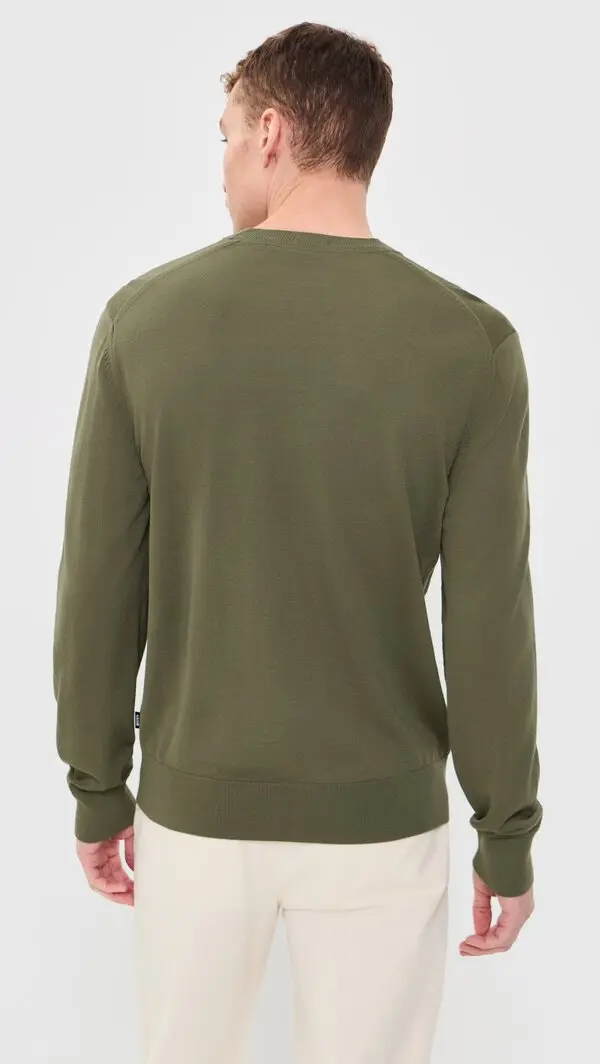 BOSS H-leno Crew Neck Wool Sweater