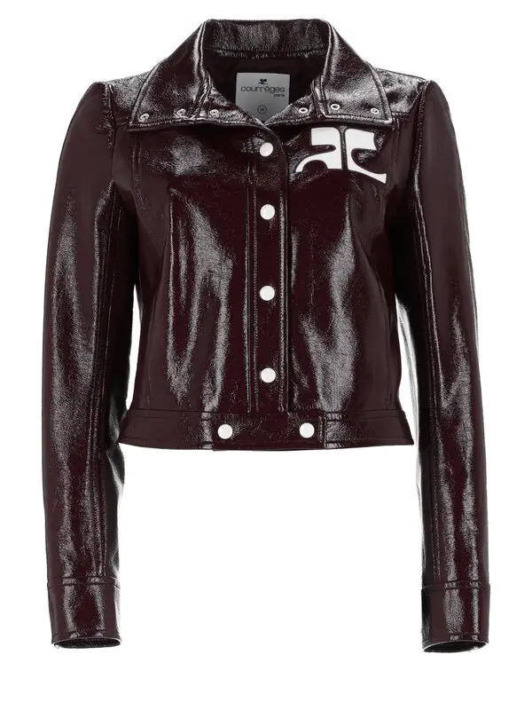 COURREGES Courrèges Cropped Logo Jacket - Bordeaux