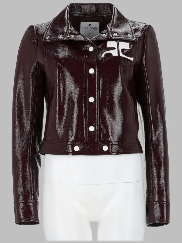 COURREGES Courrèges Cropped Logo Jacket - Bordeaux