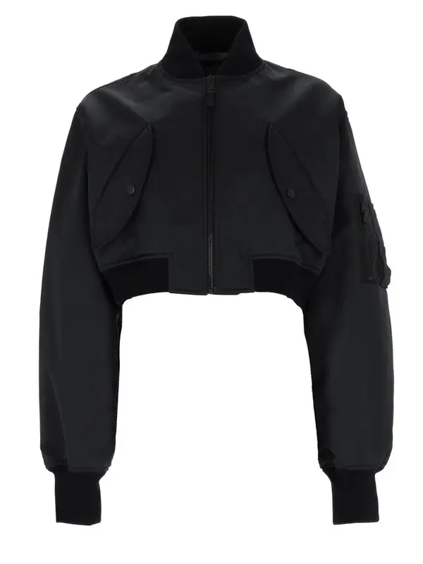 Balenciaga Cropped Zip-up Bomber Jacket