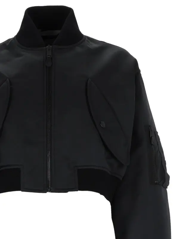 Balenciaga Cropped Zip-up Bomber Jacket