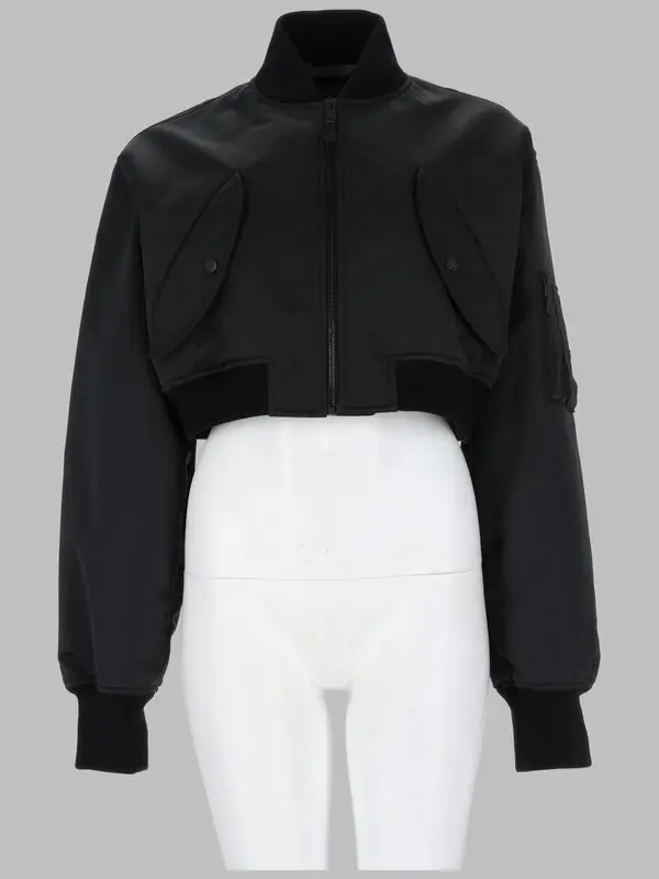 Balenciaga Cropped Zip-up Bomber Jacket
