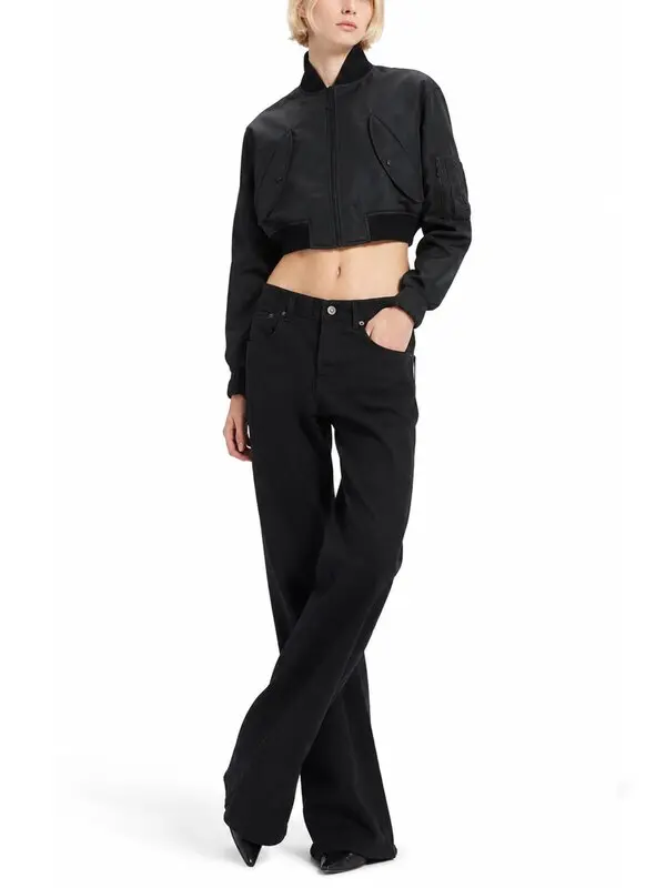 Balenciaga Cropped Zip-up Bomber Jacket