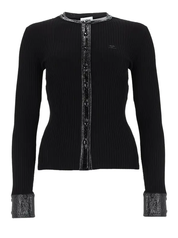 COURREGES Courrèges Ribbed Cardigan With Vinyl Details