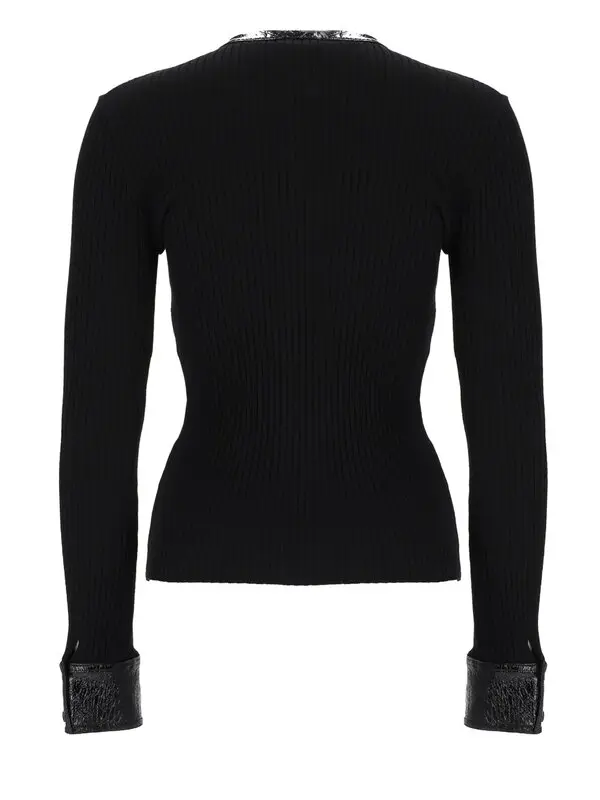 COURREGES Courrèges Ribbed Cardigan With Vinyl Details