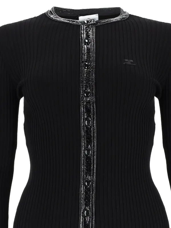 COURREGES Courrèges Ribbed Cardigan With Vinyl Details
