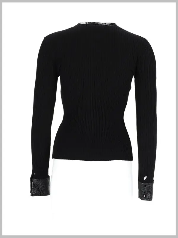 COURREGES Courrèges Ribbed Cardigan With Vinyl Details