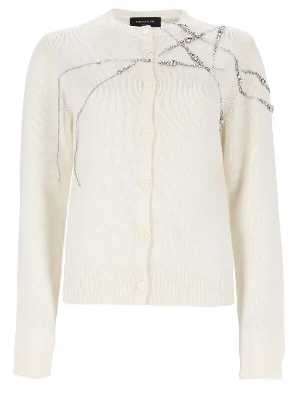 Fabiana Filippi Cardigan Con Ricamo Strass