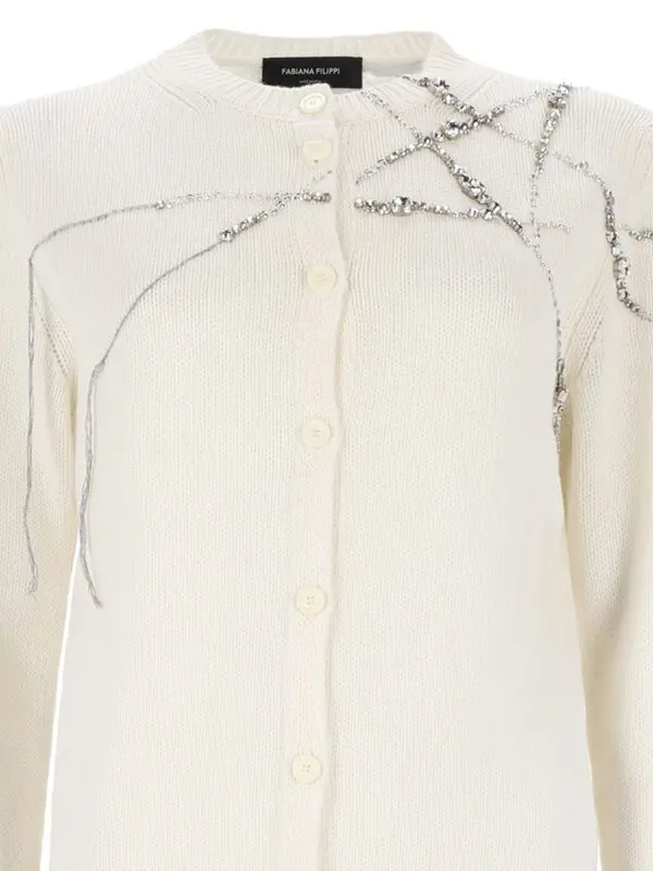 Fabiana Filippi Cardigan Con Ricamo Strass