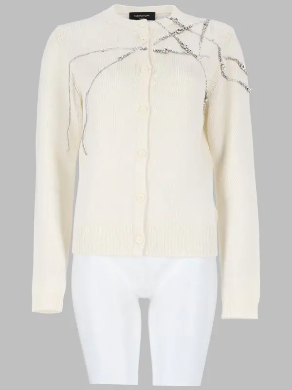 Fabiana Filippi Cardigan Con Ricamo Strass