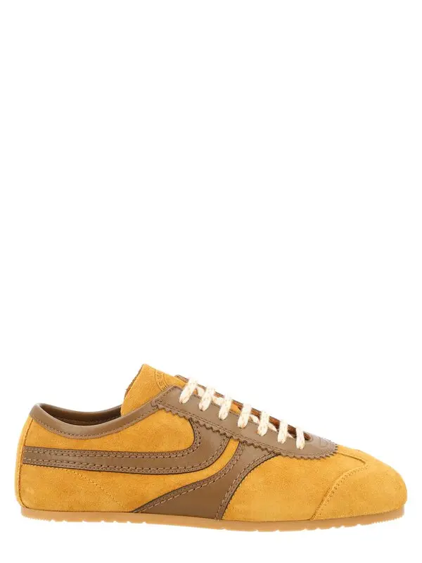 Dries Van Noten Suede Lace Up Sneakers - Beige