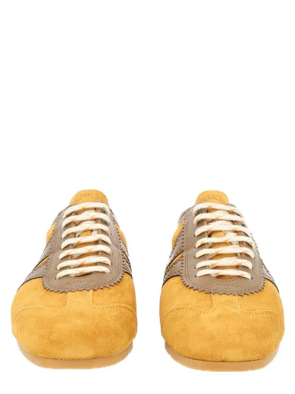 Dries Van Noten Suede Lace Up Sneakers - Beige