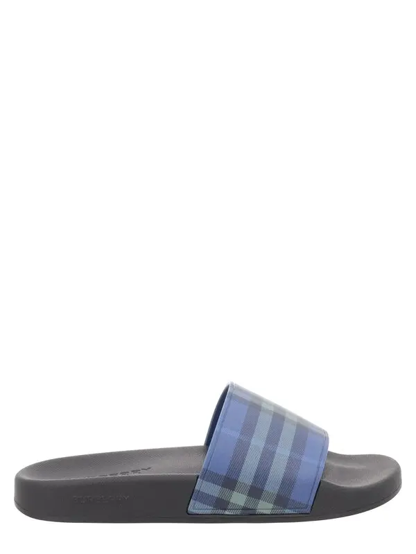 Burberry Checked Slides - Multicolour